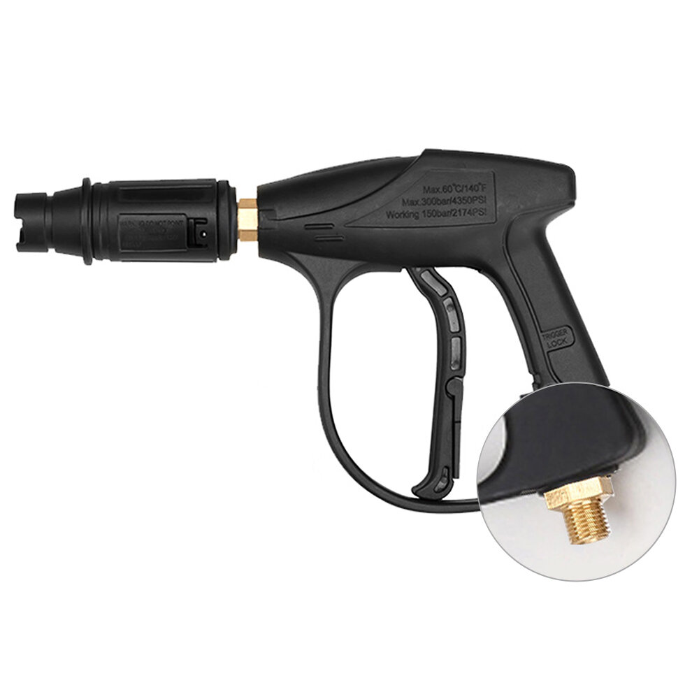 Пистолет высокого давления с резьбой 14 мм, рукоятка для подачи воды под высоким давлением, пеногенератор для мойки автомобилей, конструкция с плоским соплом.