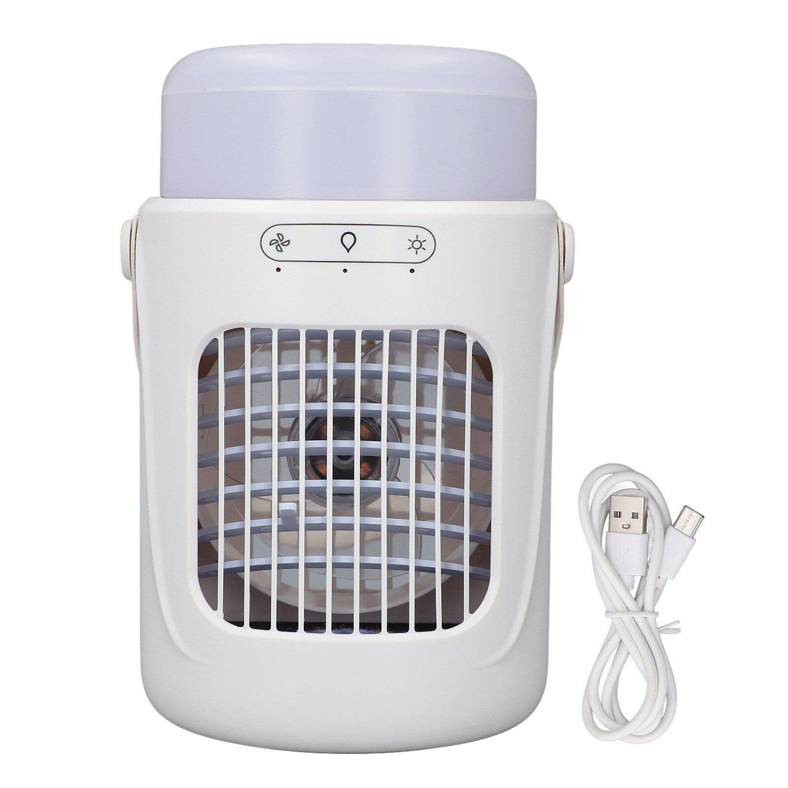 Портативный кондиционер-вентилятор с 3 скоростями, 7-цветной светодиодной подсветкой и 6-часовым таймером, испарительный охладитель, настольный распылитель для спальни и офиса.