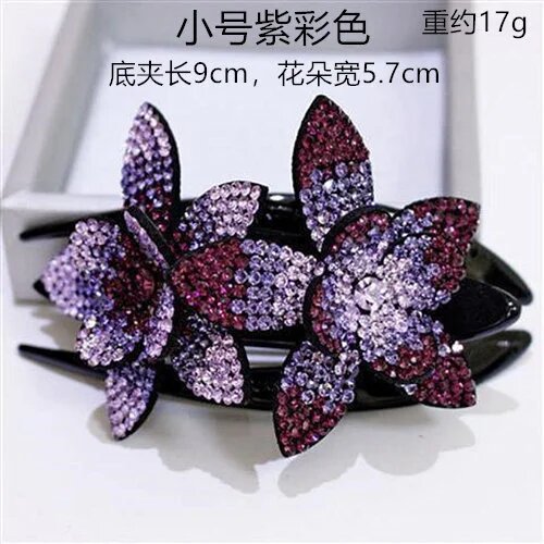 Женская заколка для волос из горного хрусталя Фиолетовый, Small Purple