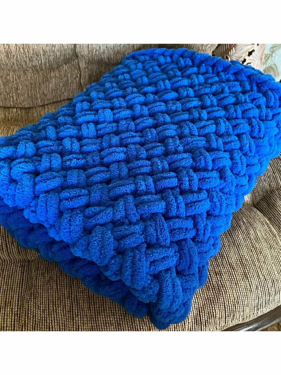 Плед детский, из пряжи ализе пуффи 80см*80см