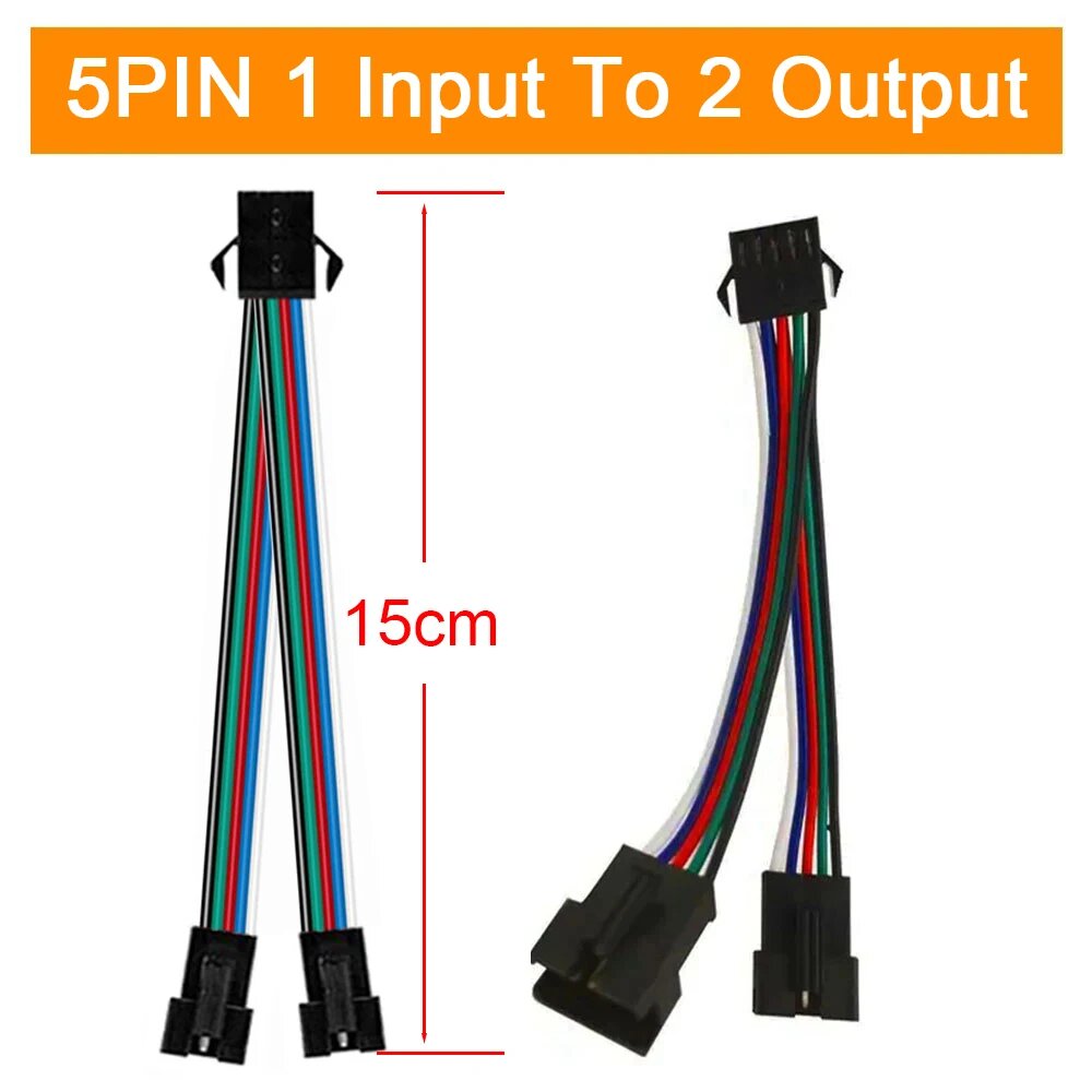 Разветвитель 5PIN 1-2 для светодиодной ленты, 10шт