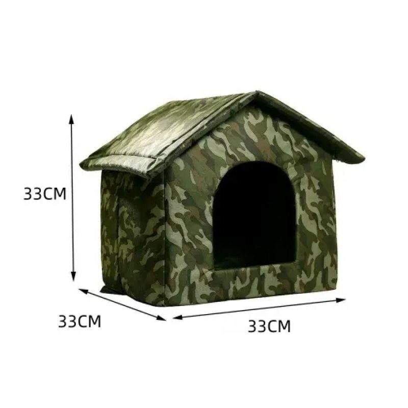 Домик для кошек "Зимний уличный", ткань Оксфорд, губчатая подкладка