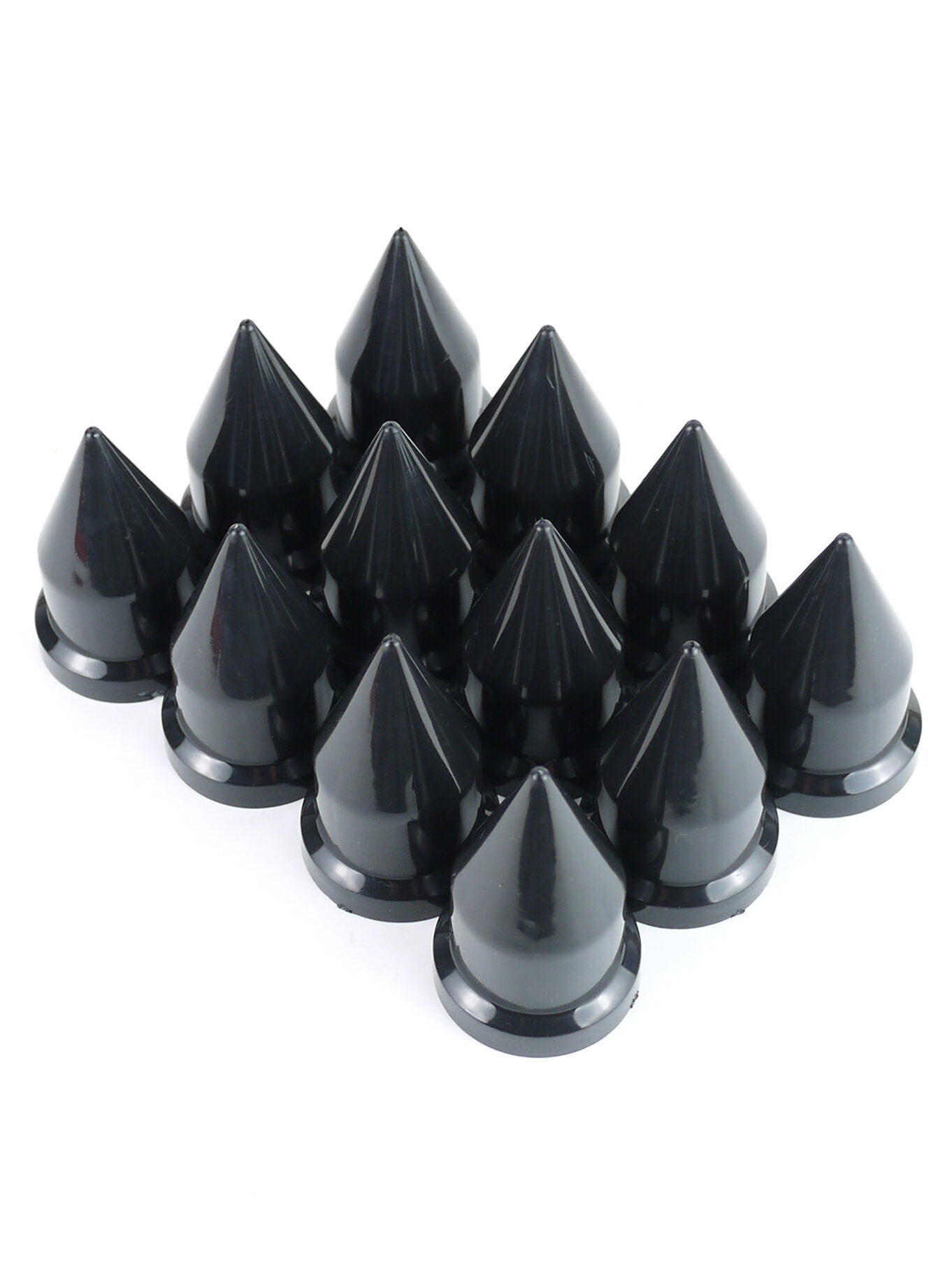 Колпачки пики на колесные гайки, 27 мм, 12 штук, пластик, цвет черный