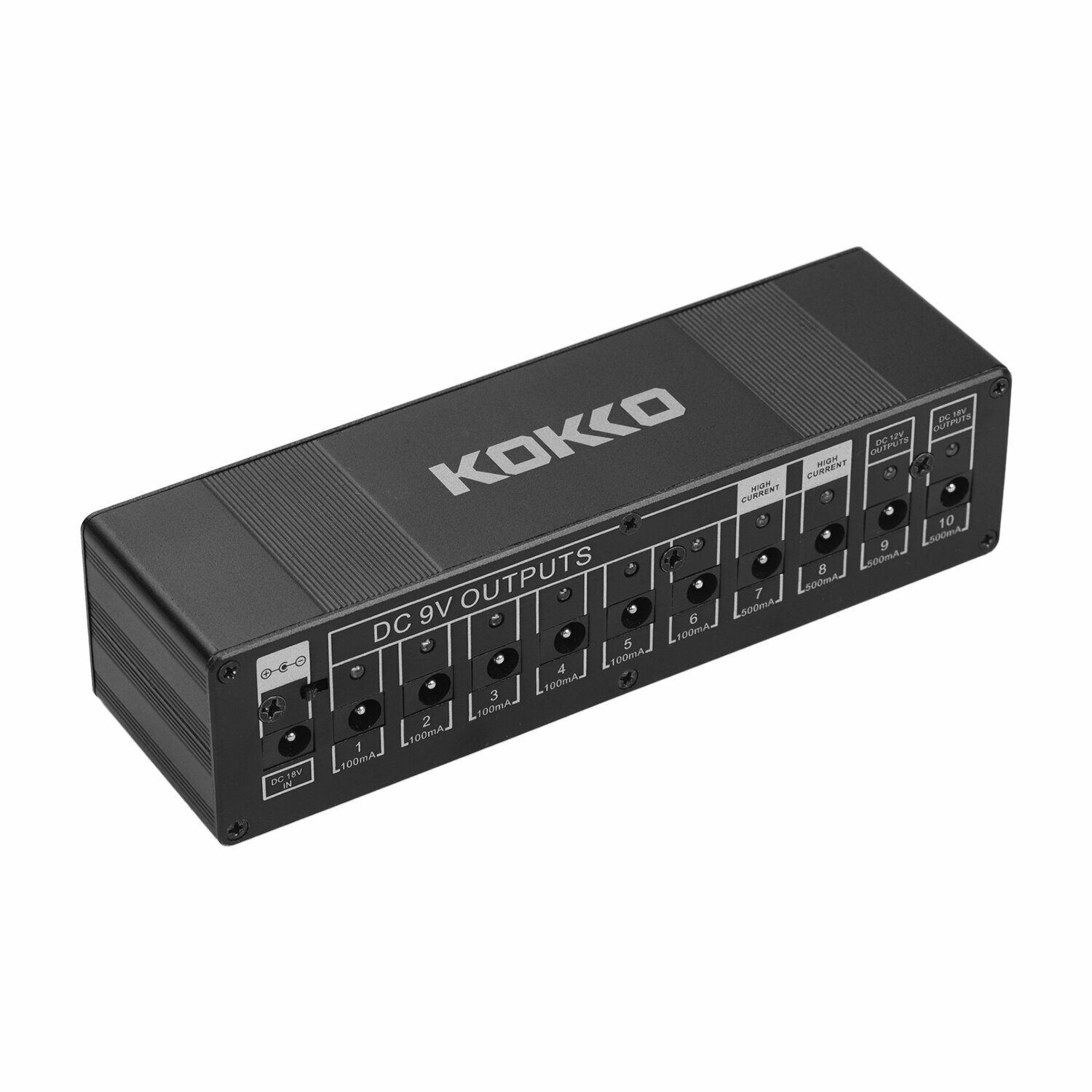 Компактная станция питания для гитарных эффектов с 10 розетками, 9 В/12 В/18 В, изолированные выходы постоянного тока с защитой от короткого замыкания/перегрузки по току, металлический корпус