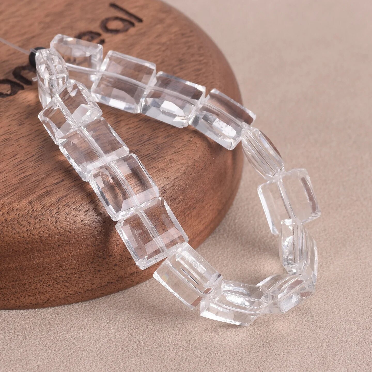 Хрустальные квадратные бусины 9 мм, 10 шт Clear