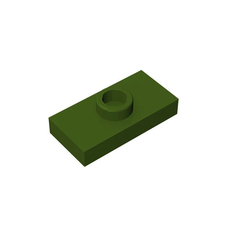 Gobricks пластина 1x2 Зеленый (041)