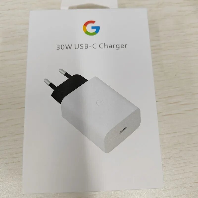 30 Вт PD Быстрое зарядное устройство USB-C для Google Pixel 9A 8A 7A 6A 5 Настенный адаптер для зарядки, совместимый с устройством USB-C Кабель 1 м USB C-C EU Charger(in box)