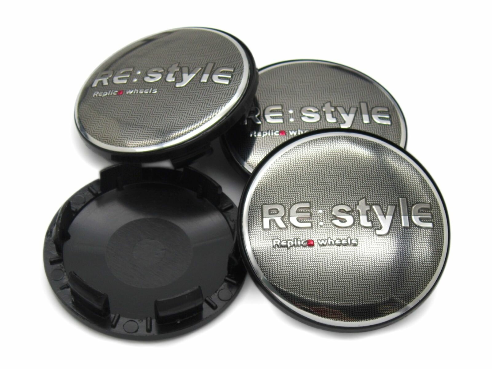Колпачки заглушки на литые диски RE: Style 62/55/10, комплект 4 шт.