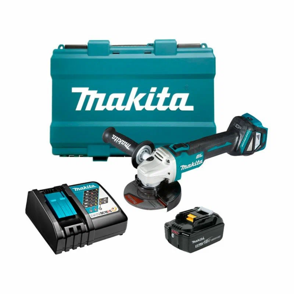 Угловая шлифмашина Makita DGA511RTJ, в кейсе, зеленый/черный