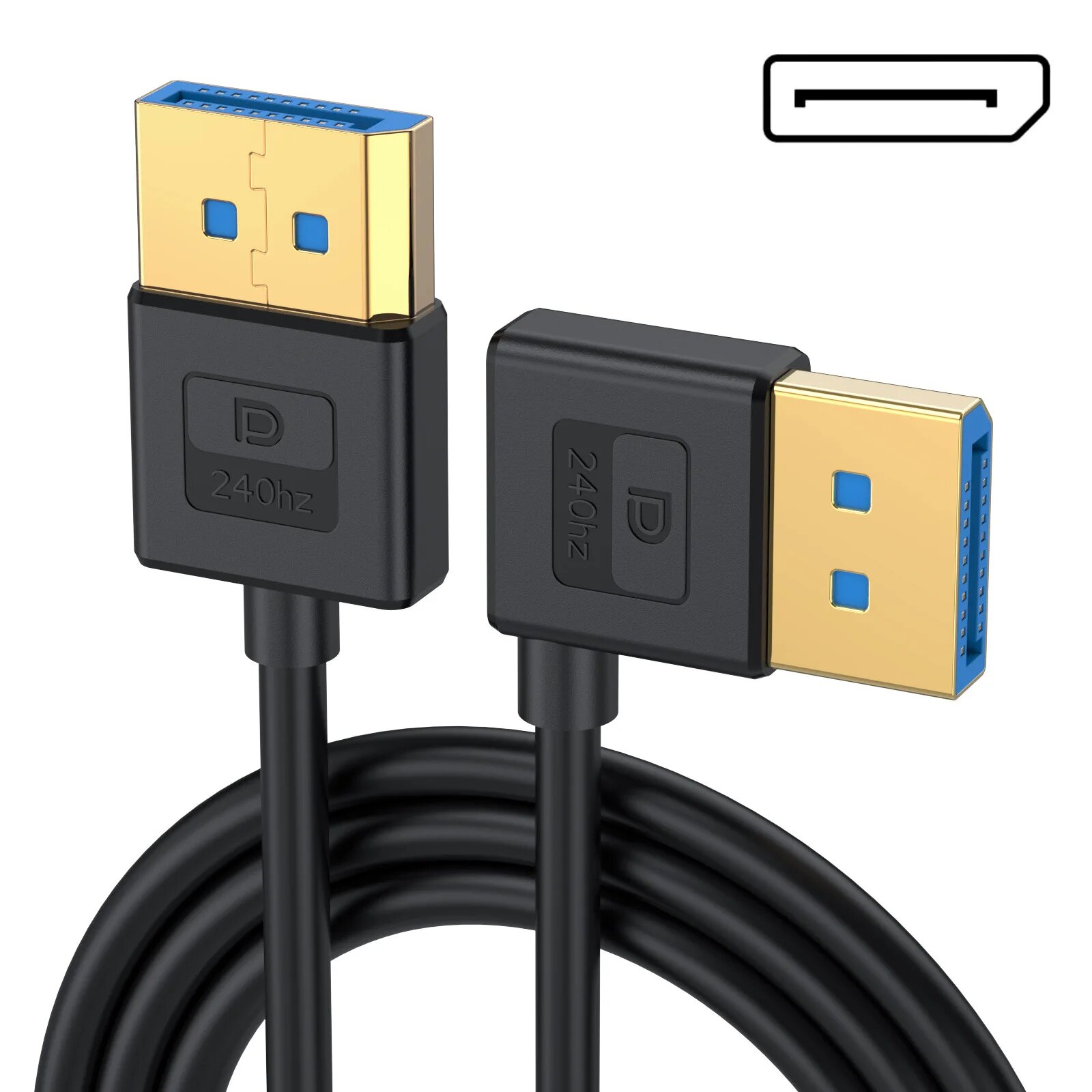 Кабель DisplayPort 1.4, 1.8м, 90°, Right