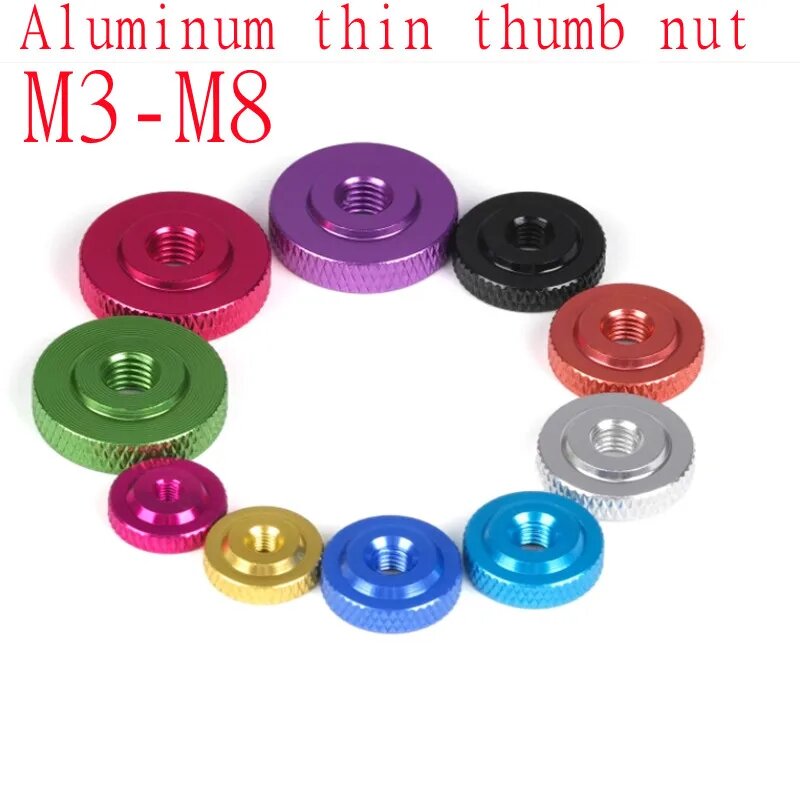 Цветные алюминиевые гайки ZFhong М3-М8 M3 10pcs, red