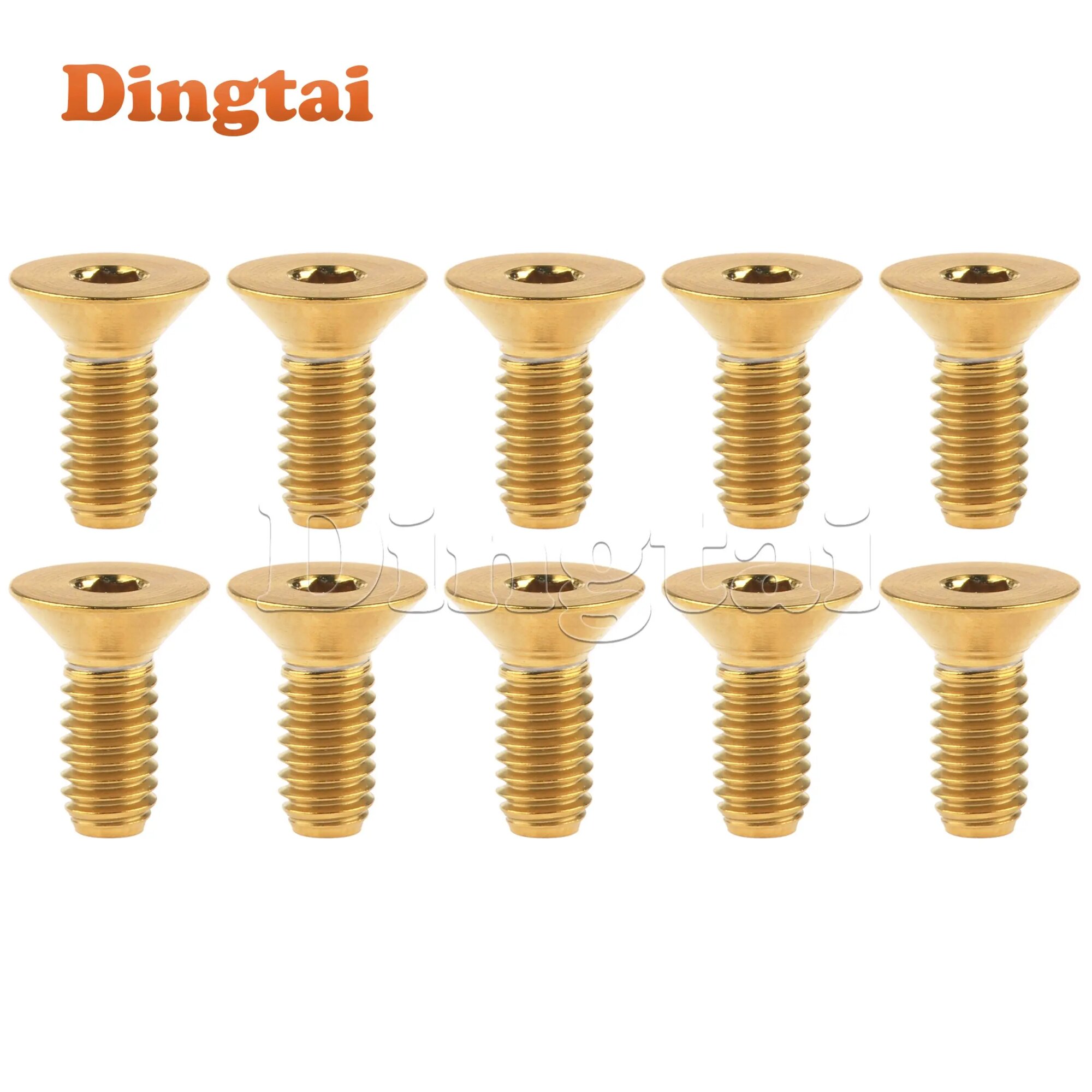 Dingtai титановые болты M3 M4x6/8/10/12/15/18/20 мм, 10 шт. M4, Gold, 10mm