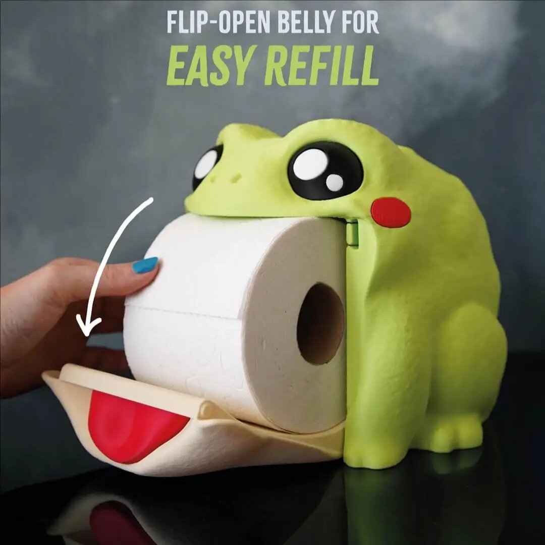 Набор для туалетной бумаги в виде лягушки, декоративный держатель, легкая замена рулона