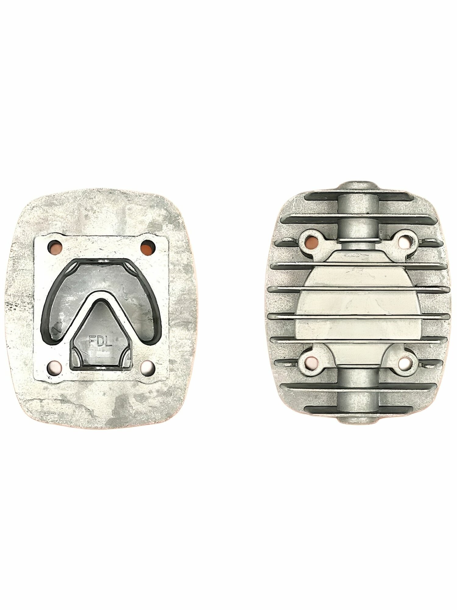Головка цилиндра для компрессора голая тип 1, размер 125*100мм (по ширине 48 мм, по длине 62 мм, диагональ 78,4 мм) выходные отверстия резьба М16