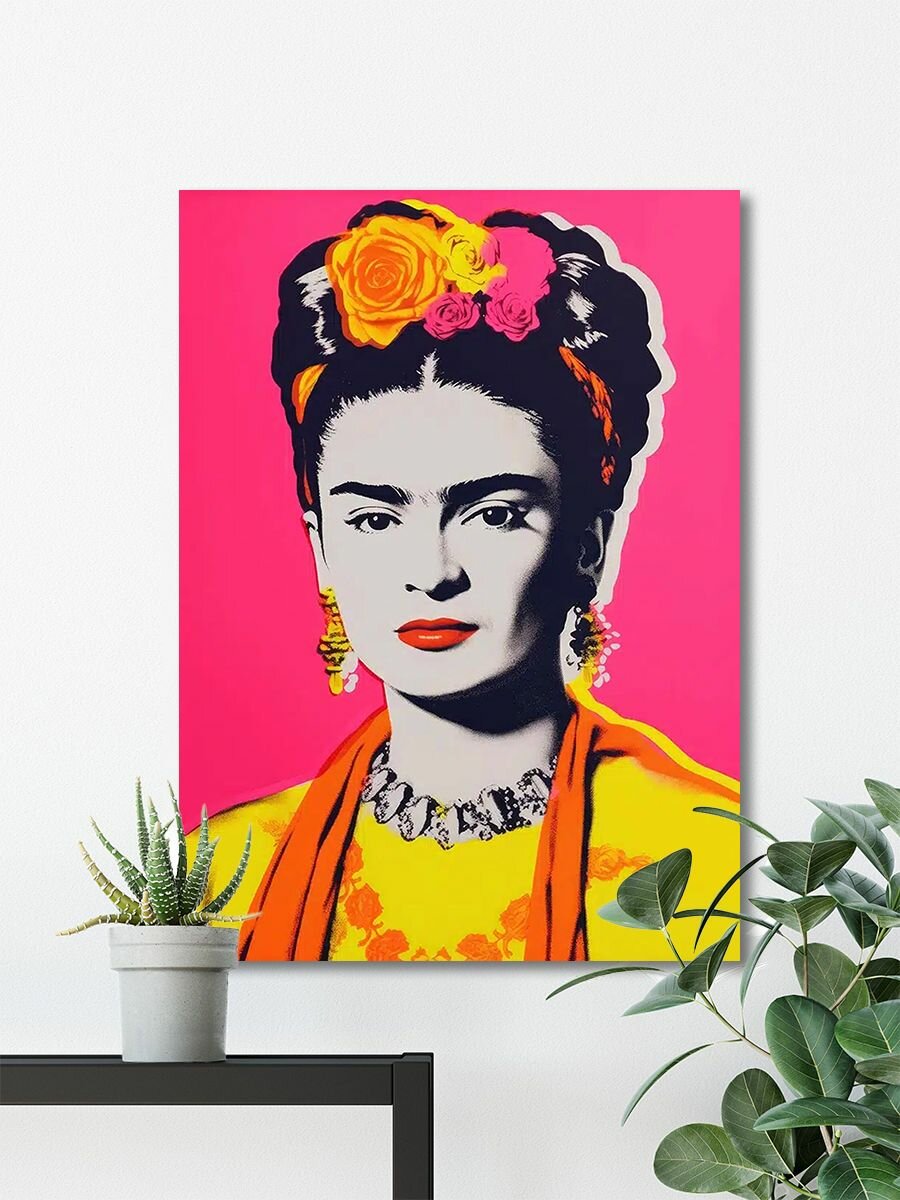 Картина интерьерная - "Фрида Кало девушка лицо абстракция" , 40х60 см.