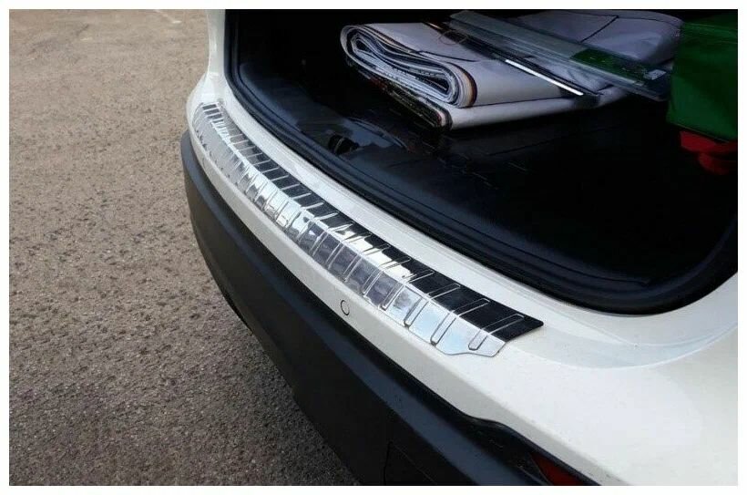 Накладка заднего бампера Нержавейка для NISSAN Qashqai 2019- рестайлинг (загиб) Ниссан Кашкай