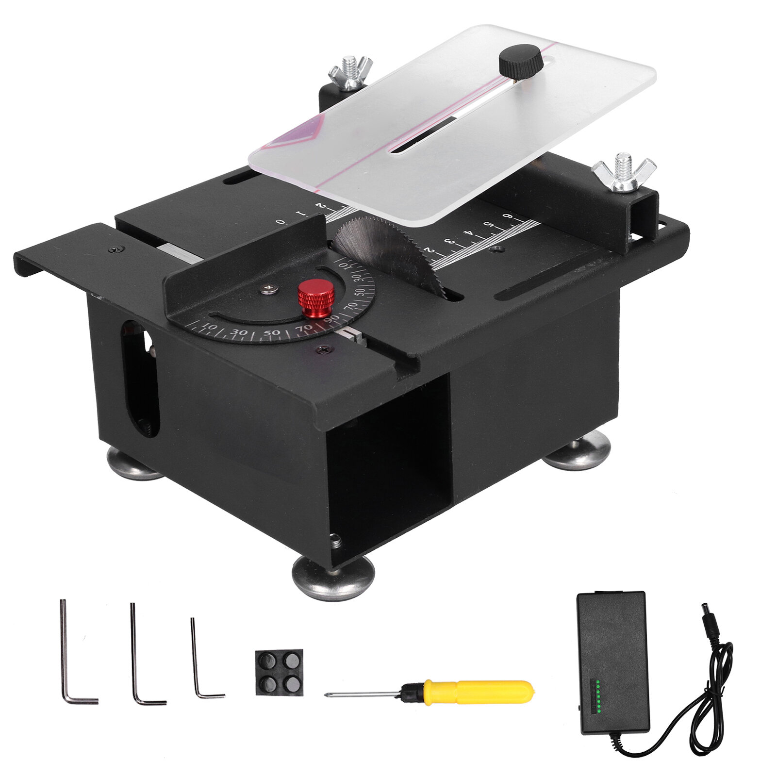 Настольная Пила Mini 100W Sliding Rail Регулируемая Режущая Машина для Деревообработки