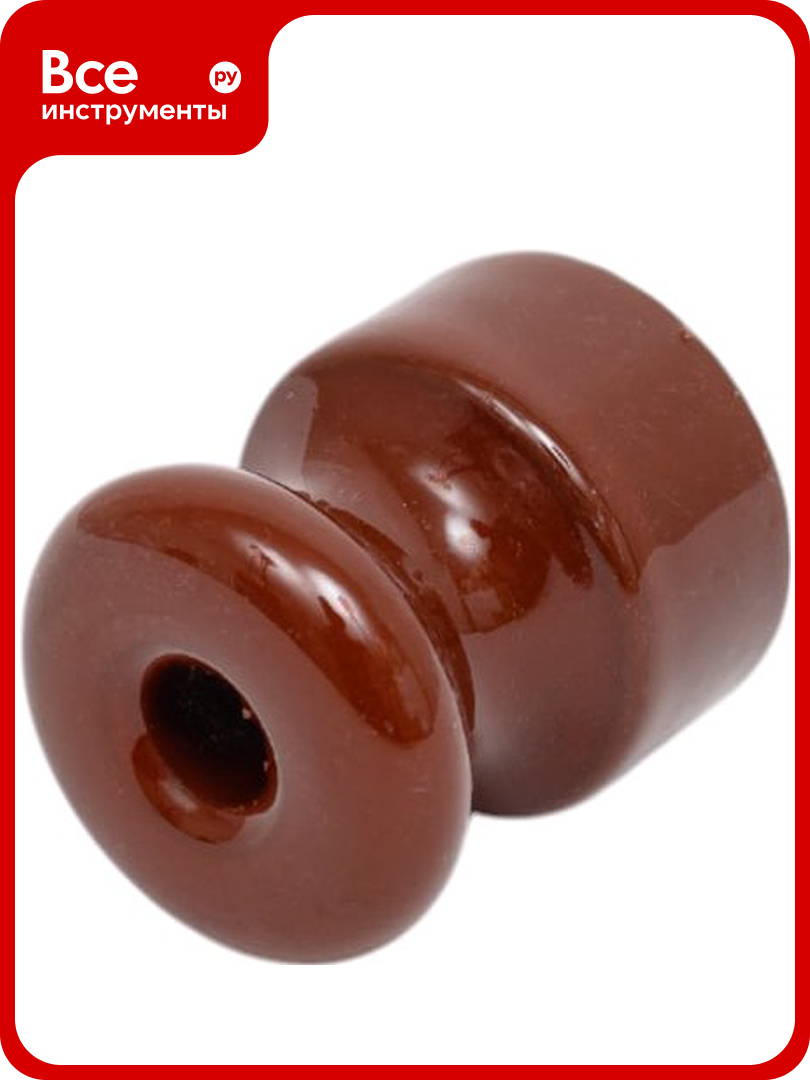 Изолятор мезонинъ коричневый GE70025-04, керамический наружный опорный, серия Ретро, внешний крепеж