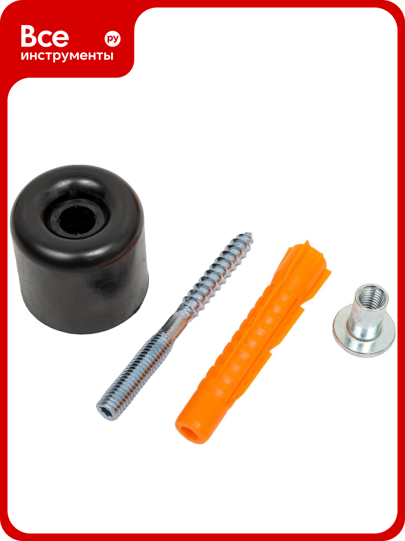 Демпферный ограничитель Левша 40x40, с крепежом, черный У4-9581. Ч, из полиуретана