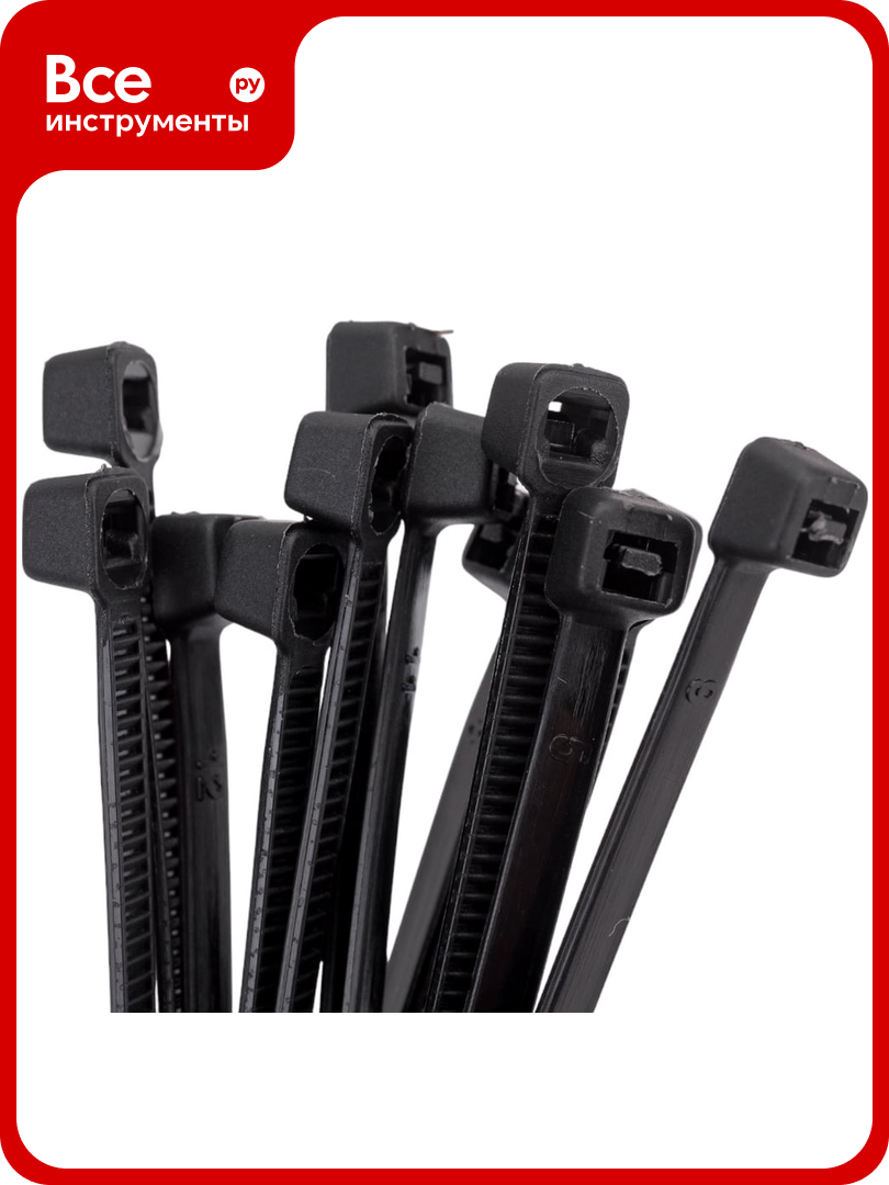 Хомут-стяжка Park нейлон, 150х3.6 мм, черная, 100 шт. 008601