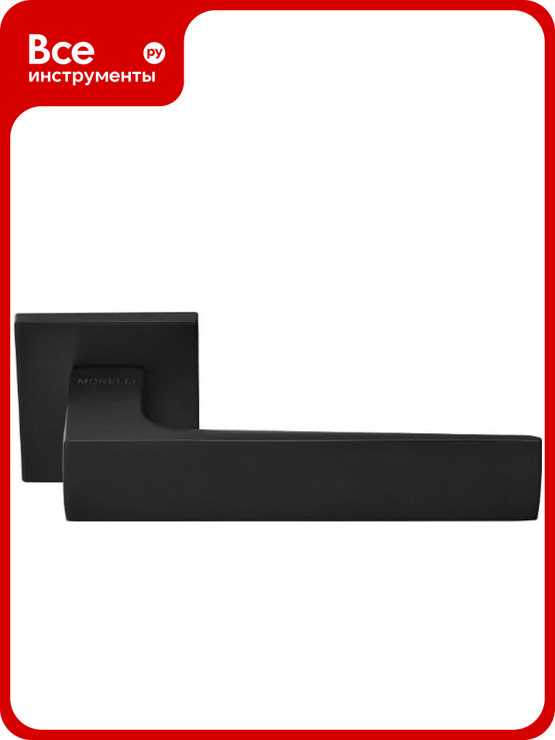 Дверная ручка MORELLI MIRA MH 54 S6 BL на квадратной розетке 6 мм, цвет - черный 9013946