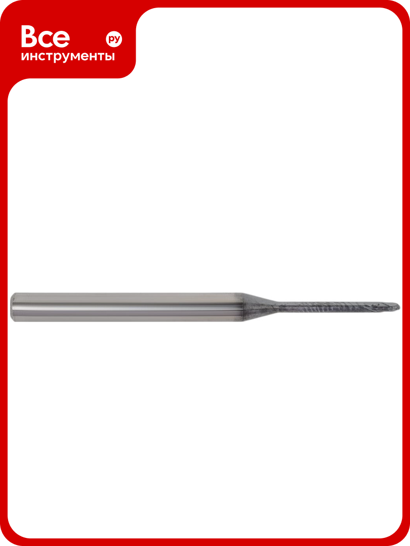 Фреза концевая 1.6×50 мм Z2 твердосплавная Alpha‑GX New Century спиральная с цилиндрическим хвостовиком