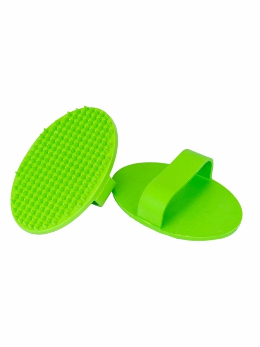 Расческа для животных массажная Mpets с силиконовыми зубцами для груминга и ухода для длинношерстных и короткошерстных кошек и собак крупных и мелких пород / чесалка против линьки, зеленая