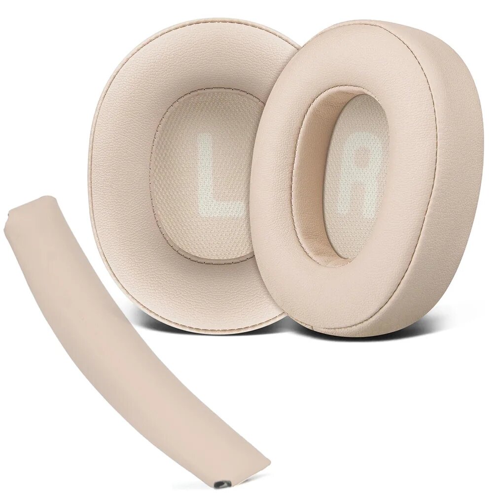 Кожаные амбушюры для наушников JBL Tune 700BT, 710BT, 720BT, 700BTNC, 750BTNC, T760NC, 770NC (пара) golden gray Combo