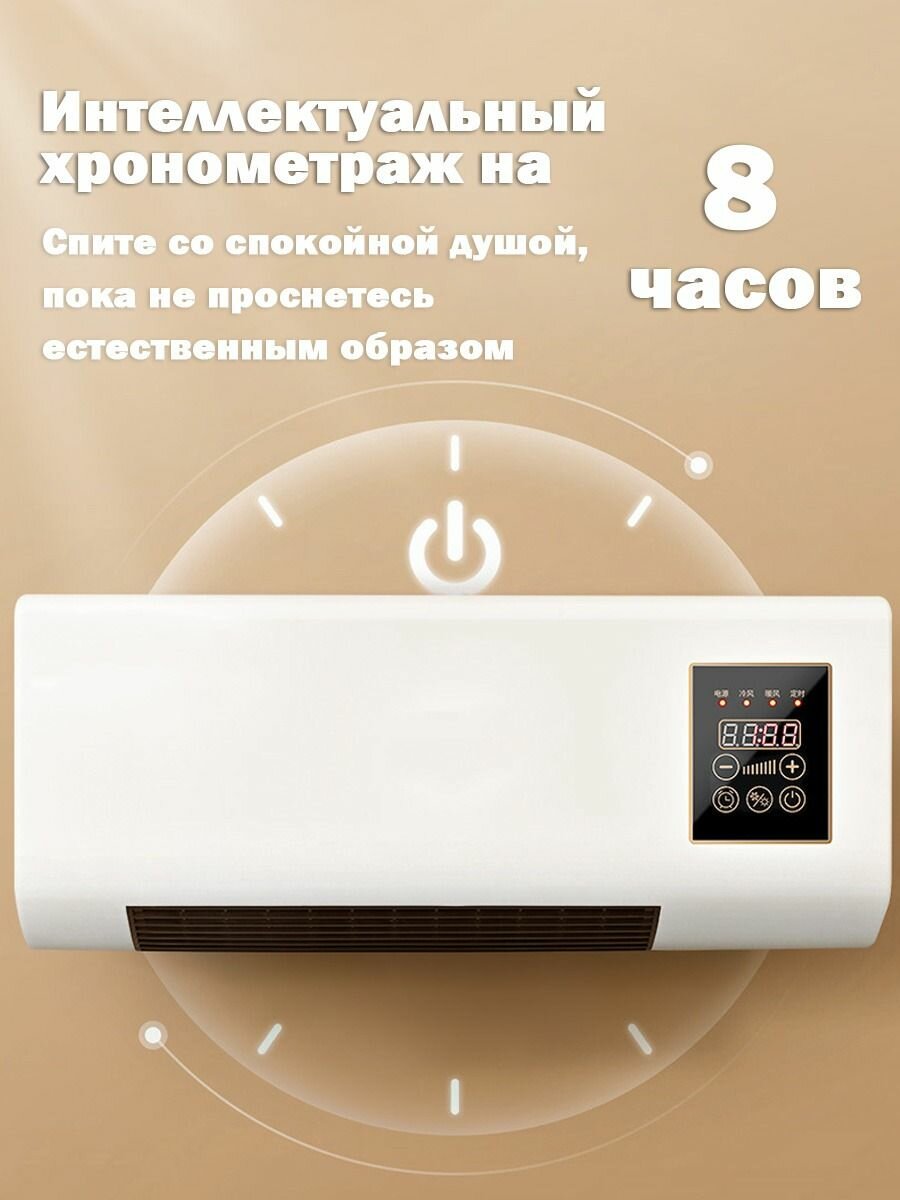 Тепловентилятор керамический обогреватель настенный, вентилятор тепловая завеса с пультом ДУ, с цифровым термостатом
