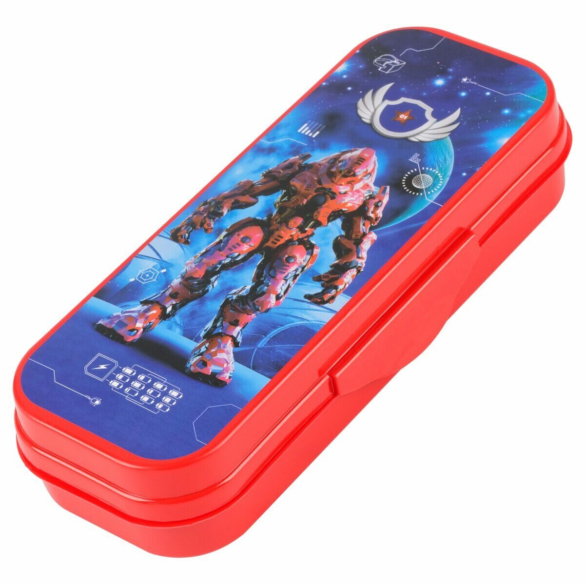 Пенал-футляр, 215*90*43 СТАММ Робот, красный, ПН-30329/344905