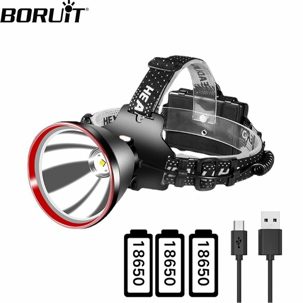 Налобный фонарь BORUIT SST40 С батареей