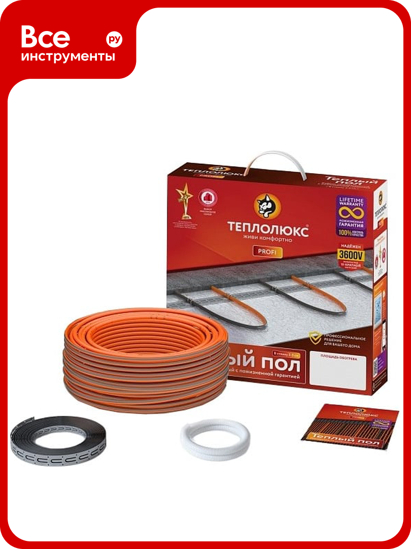 Комплект теплого пола Теплолюкс ProfiRoll 810-49,0, двухжильный кабель под плитку и стяжку, без саморегулирования
