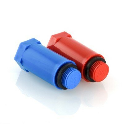 PPR-C Заглушка резьбовая комплект красная/синяя 1/2" наружная резьба 5 шт.