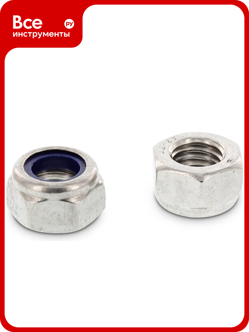 Гайка нержавеющая самоконтрящаяся Metiz-A2 М4, DIN 985, А2, 10 шт. 98524 10