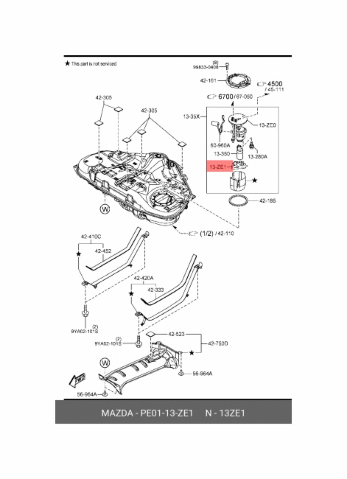 Фильтр Топливный Mazda 6 (Gj) 12=>/Cx-5 (Ke) 11-17(Mazda Pe0113Ze1)