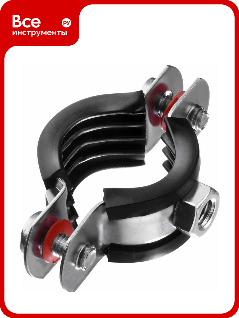 Трубный хомут с гайкой ЗУБР 3/4, 9 штук, оцинкованный 37850-25-29, стальная конструкция, сантехническое крепление