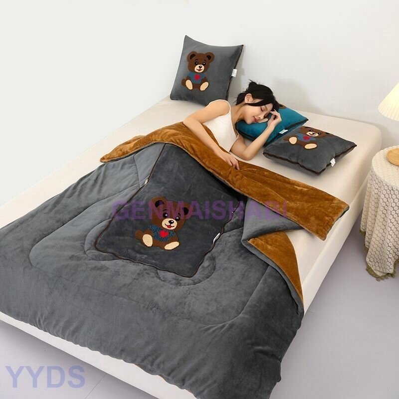 Утолщенная и деформируемая подушка-одеяло, которую можно использовать в любое время года
