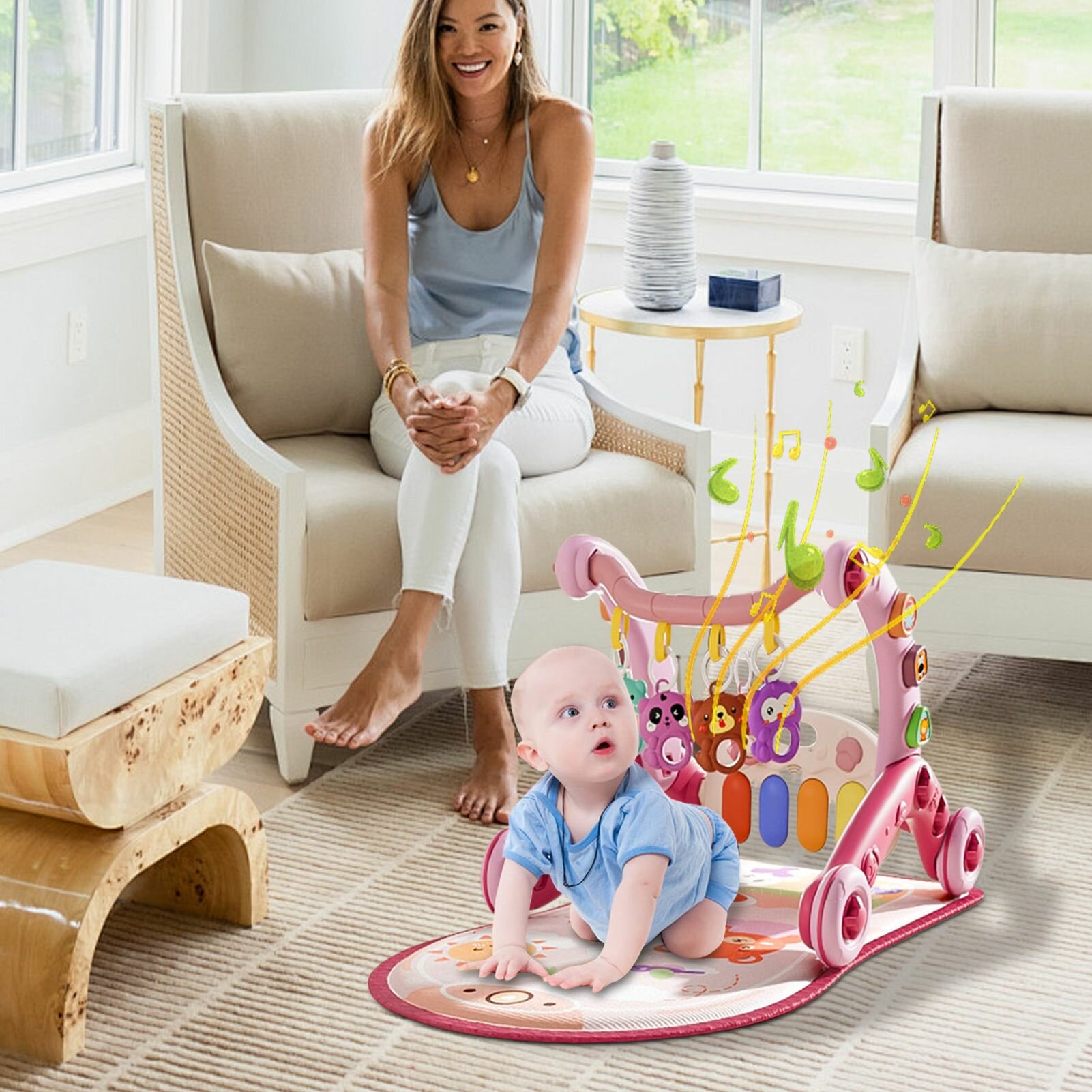 Развивающий коврик Sensory Play Music Mat, для детей от 3 месяцев, интерактивный, не скользящий