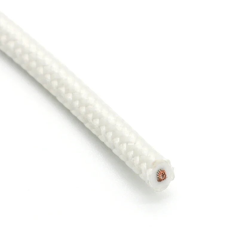 Термостойкий провод из меди 300°C 2/5/10 м Square 1.5mm, White, 2 meters