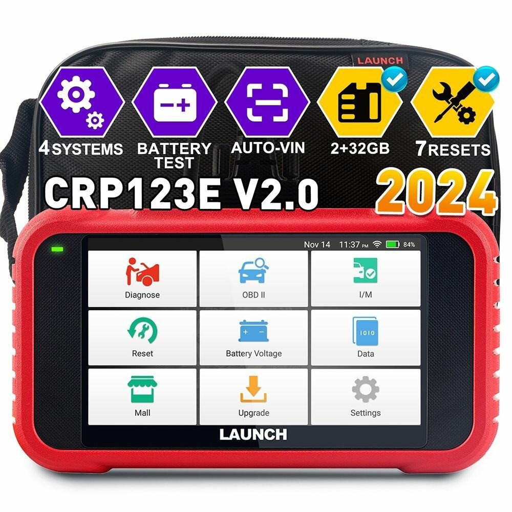 2024 LAUNCH X431 CRP123E V2.0 Автомобильный сканер OBD2 Двигатель ABS SRS SAS TPMS EPB пожизненное бесплатное обновление