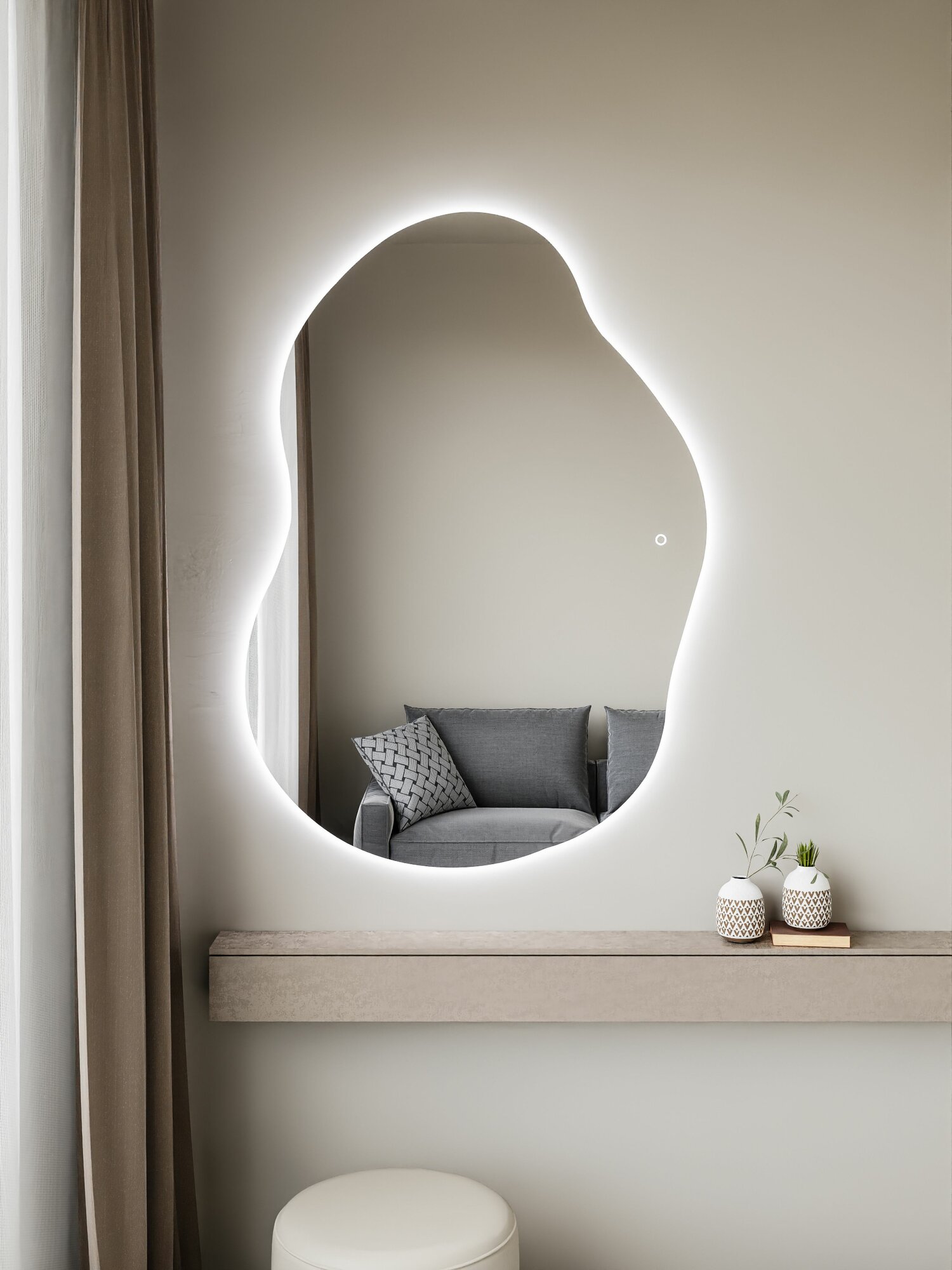 Зеркало настенное 140х100 см. BLX MIRROR М1 фигурное с подсветкой холодный свет 6000К