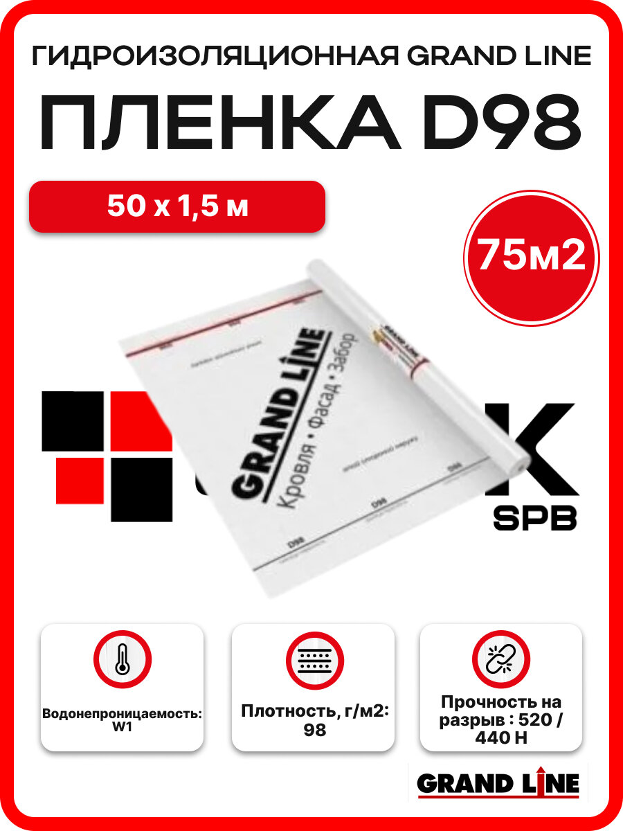Пленка гидроизоляционная Grand Line D98
