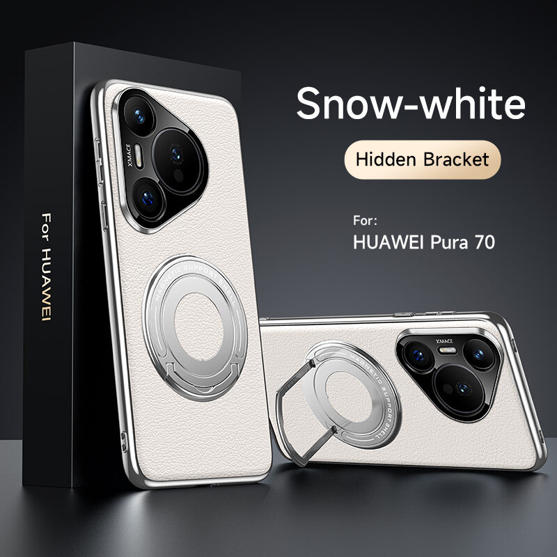 Чехол для Huawei Pura 70 / Хуавей Пура 70 с поддержкой зарядки Magsafe, soft touch,360° Полная защита, чехол-кардиомонитор, искусственная кожа, поликарбонат (PC), MagSafe, защита камеры, ударопрочный