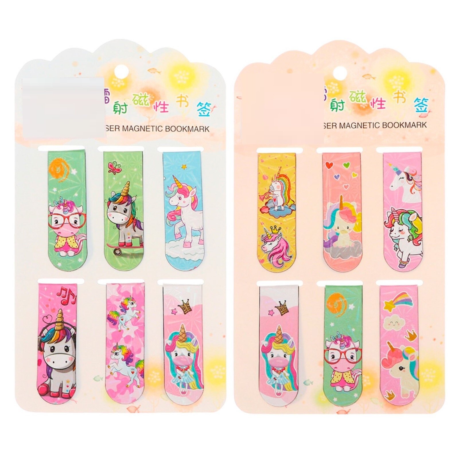 Набор закладок магнитных для книг CALLIGRATA "Пони", 6 штук, 60*19мм, цвет микс