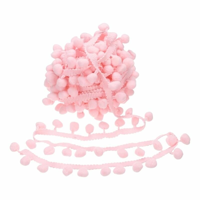 Декоративная бахрома с помпонами, Розовый