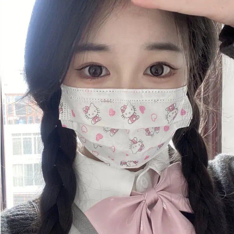 Мультяшные маски для взрослых 10 шт. Розовый, E