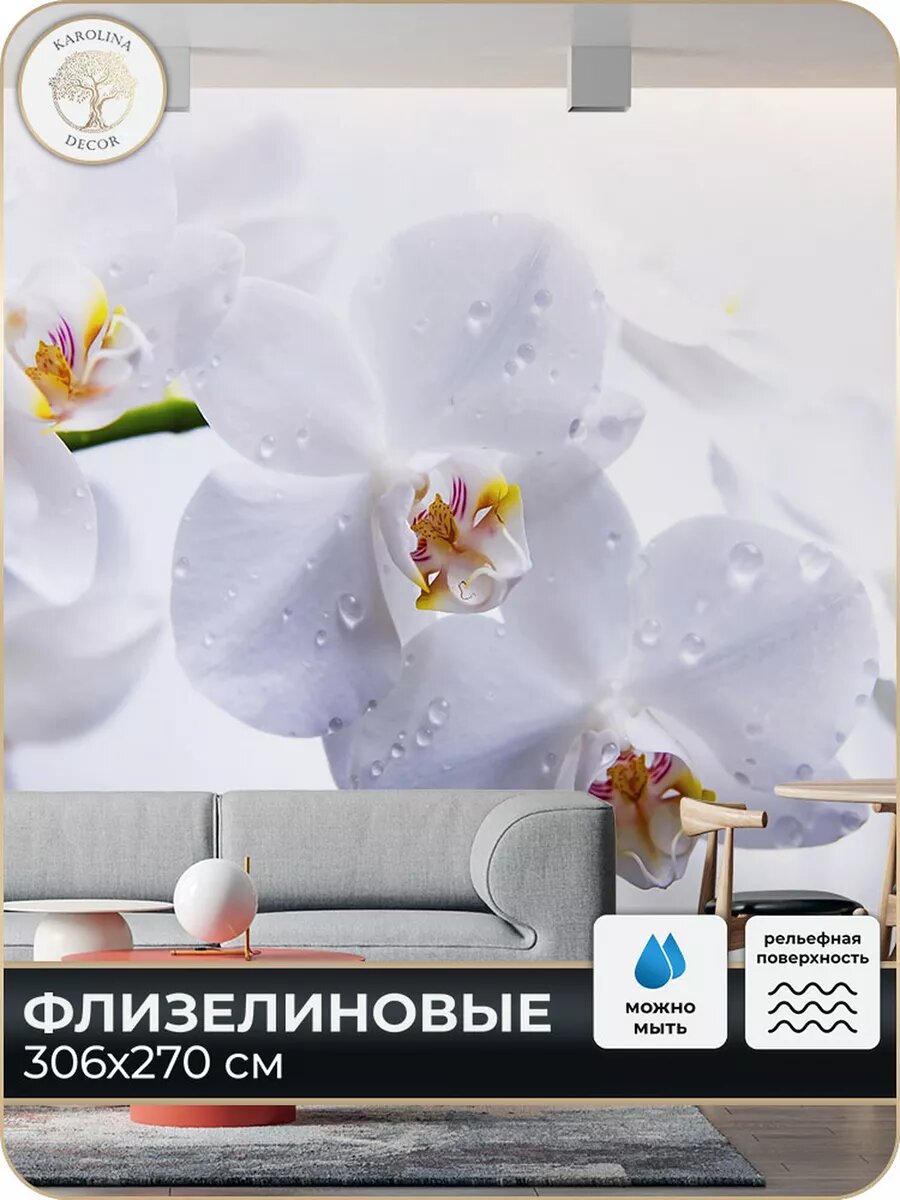 Фотообои Орхидея в детскую в спальню на кухню 300х270