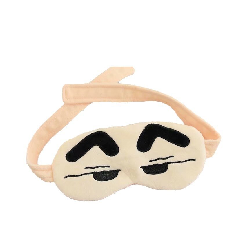 Маска для сна с забавным мультяшным рисунком, плюшевая маска для сна с сонным выражением, мягкий козырек для сна, путешествий и короткого сна, удобная повязка на глаза с регулируемым ремешком для релаксации, для детей и взрослых