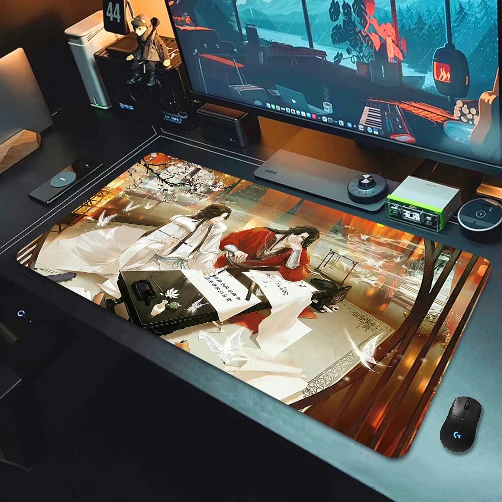 Коврик для мыши с надписью «небесные благословения», коврики для игровых компьютеров и ноутбуков, коврик для компьютерного стола с аниме Tian Guan Ci Fu, Настольный коврик для мыши для любителей игр