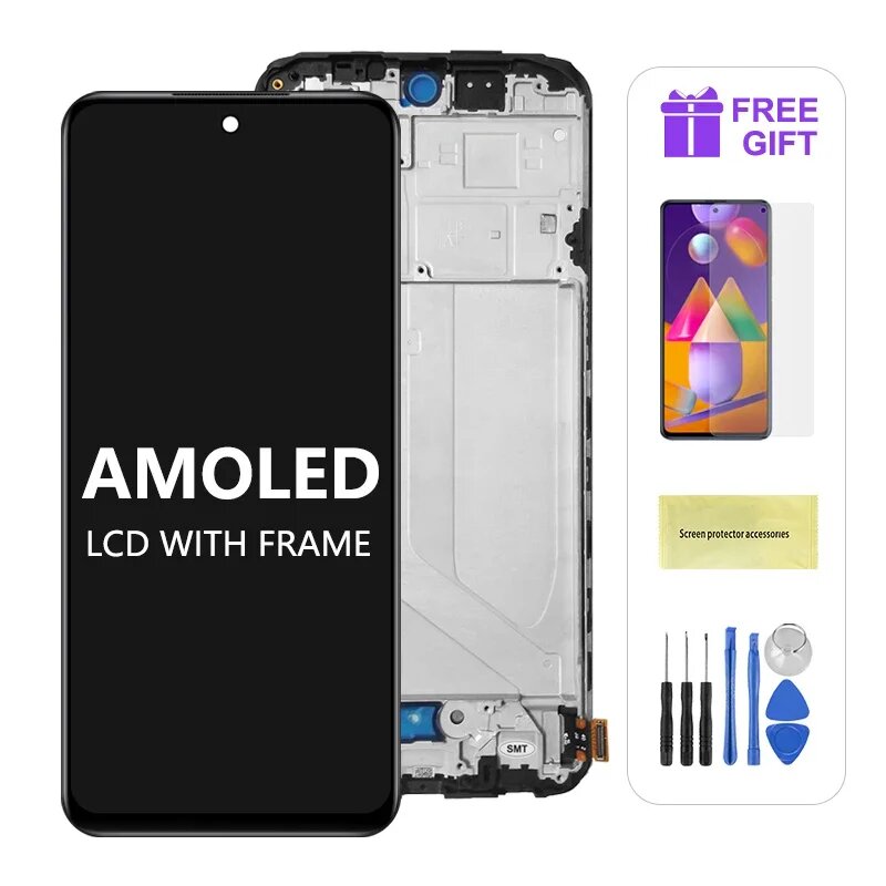 6,43 'AMOLED для Xiaomi Redmi Note 10 4G для Redmi Note 10S M2101K7AI ЖК-дисплей, сменный преобразователь сенсорного экрана в сборе AMOLED Black Frame